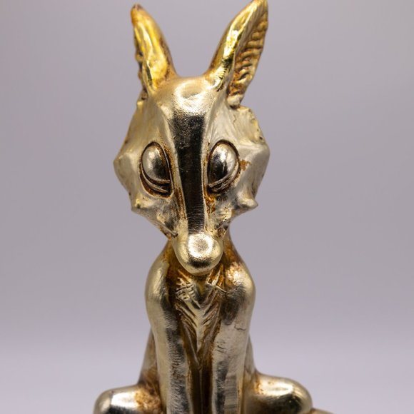 Accents | Vintage Gold Painted Ceramic Fox | Poshmark